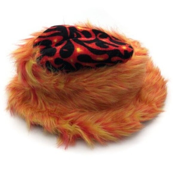 Elope | Accessories | Fuzzy Flames Adult Bucket Hat Furry Faux Fur ...